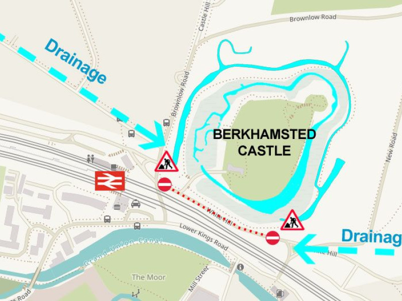Berkhamsted Castle | Drainage works around Berkhamsted Castle